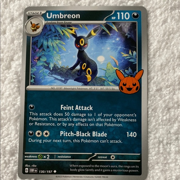 Pokémon | Toys | Umbreon Pokmon Card Black And Blue | Poshmark